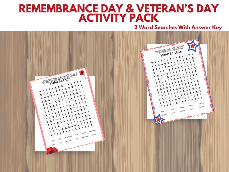 Veterans Day Gift, Remembrance Day, Veterans Day Poppy, Homeschool ...