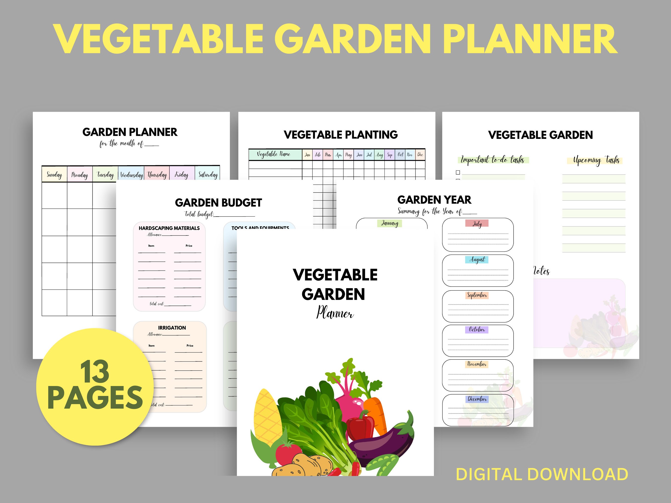 Vegetable Garden Layout Template