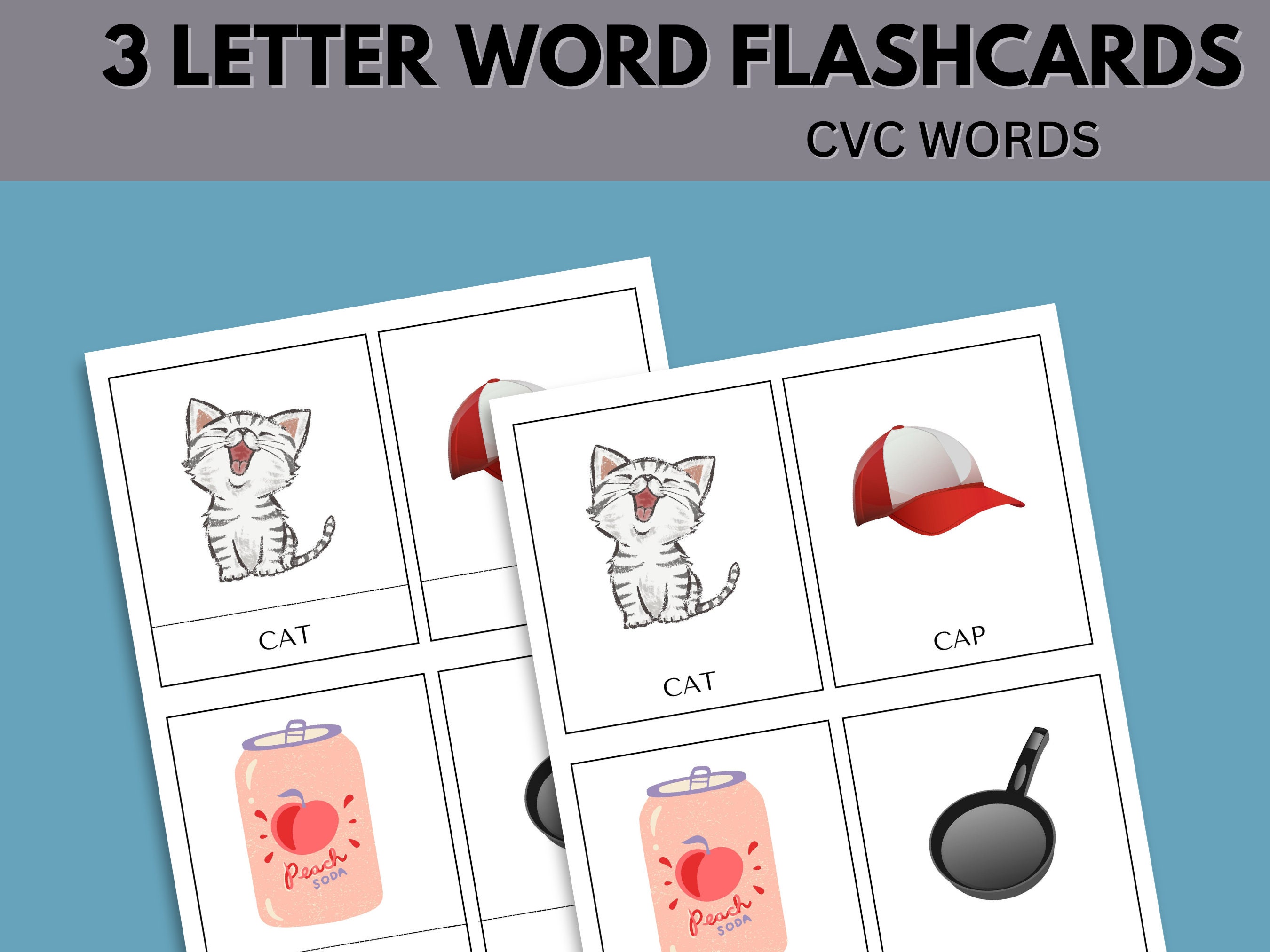 Phonetics CVC Flashcards, Preschool Curriculum Homeschool Resources, 3 ...