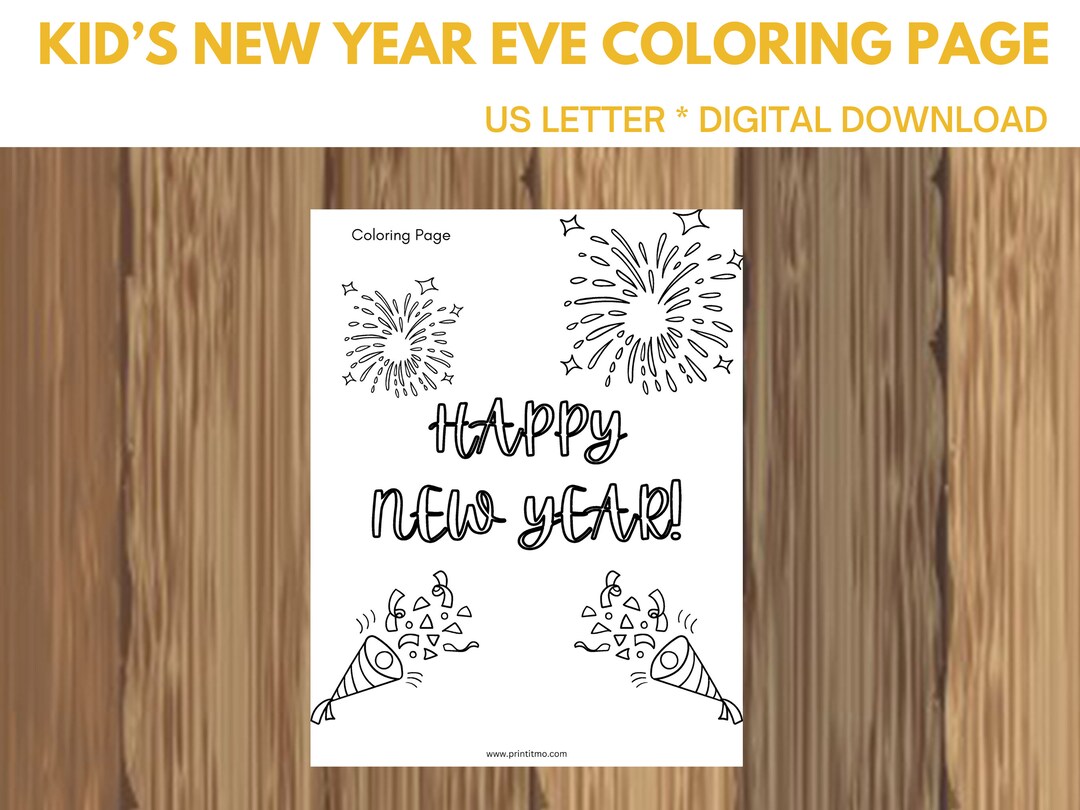 New Year Printable Coloring Page, Quiet Book Coloring Pages, Toddler ...