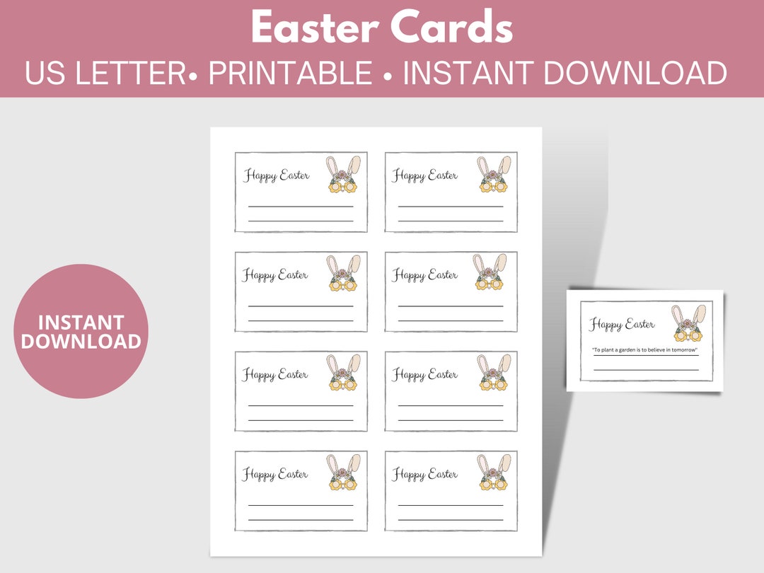 Easter Card Printables, Easter Card Message, Easter PDF, Happy Easter ...