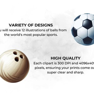 Sport Balls Clipart Bundle, 12 Digital Ball Illustrations 4096x4096 Px ...
