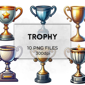 Trophy Clipart Collection, 10 High-resolution Award Illustrations ...