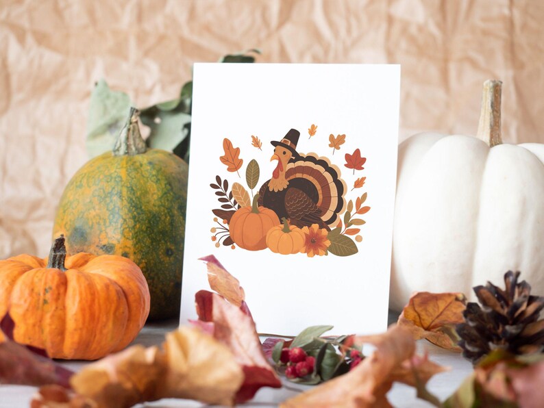 Thanksgiving Turkey Clipart Digital Download, High-resolution 300 DPI ...