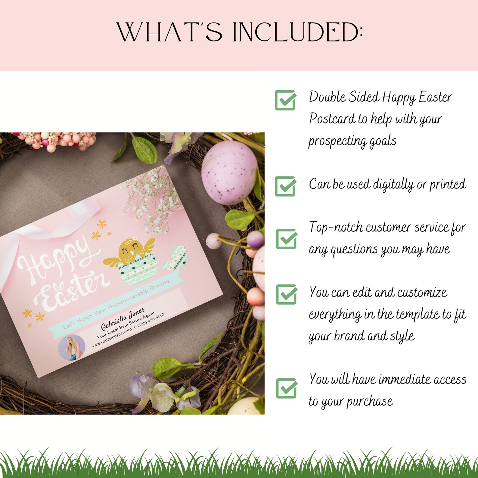 Easter Real Estate Postcard Realtor Spring Postcard Real Estate Spring ...