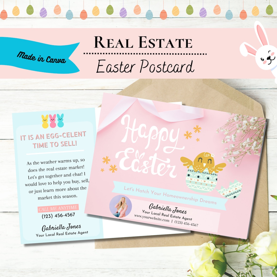 Easter Real Estate Postcard Realtor Spring Postcard Real Estate Spring ...