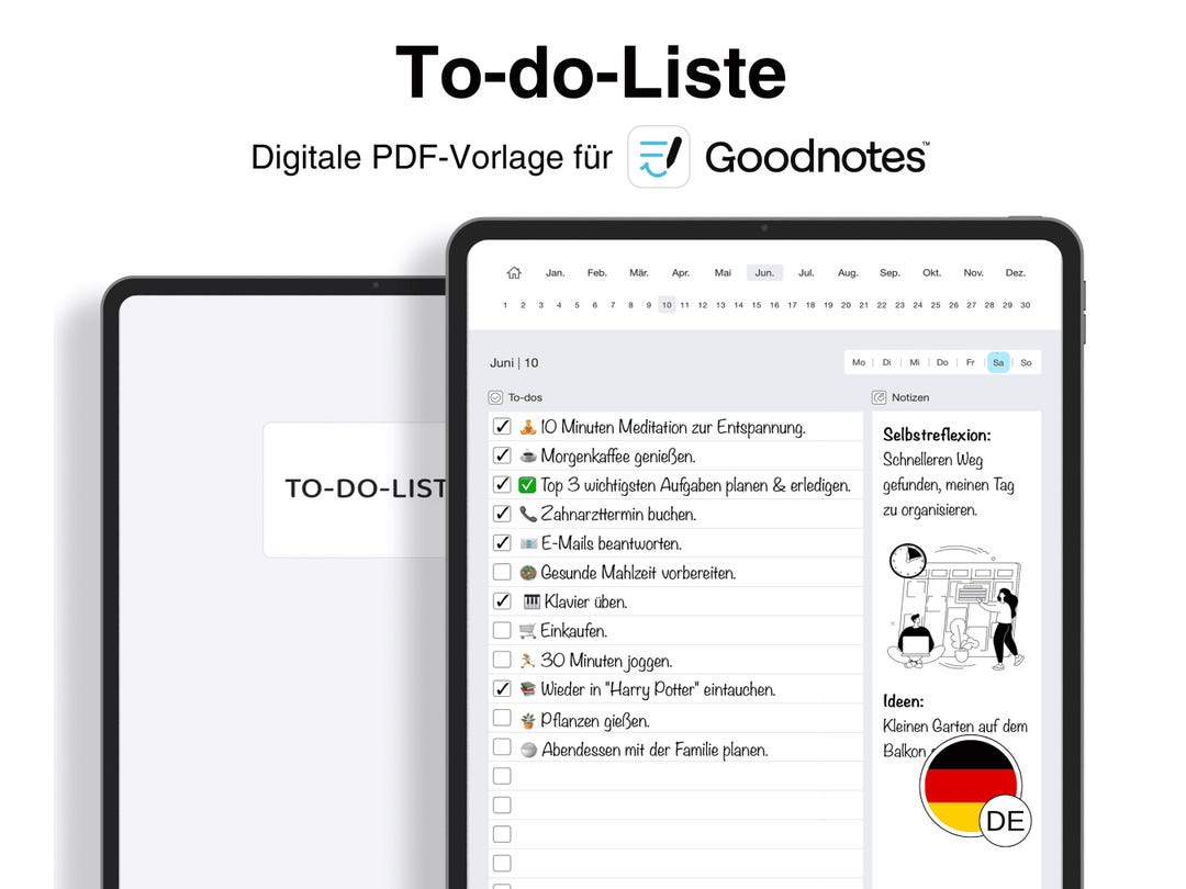 Digitale To-do-liste Für Goodnotes Deutsch - Etsy