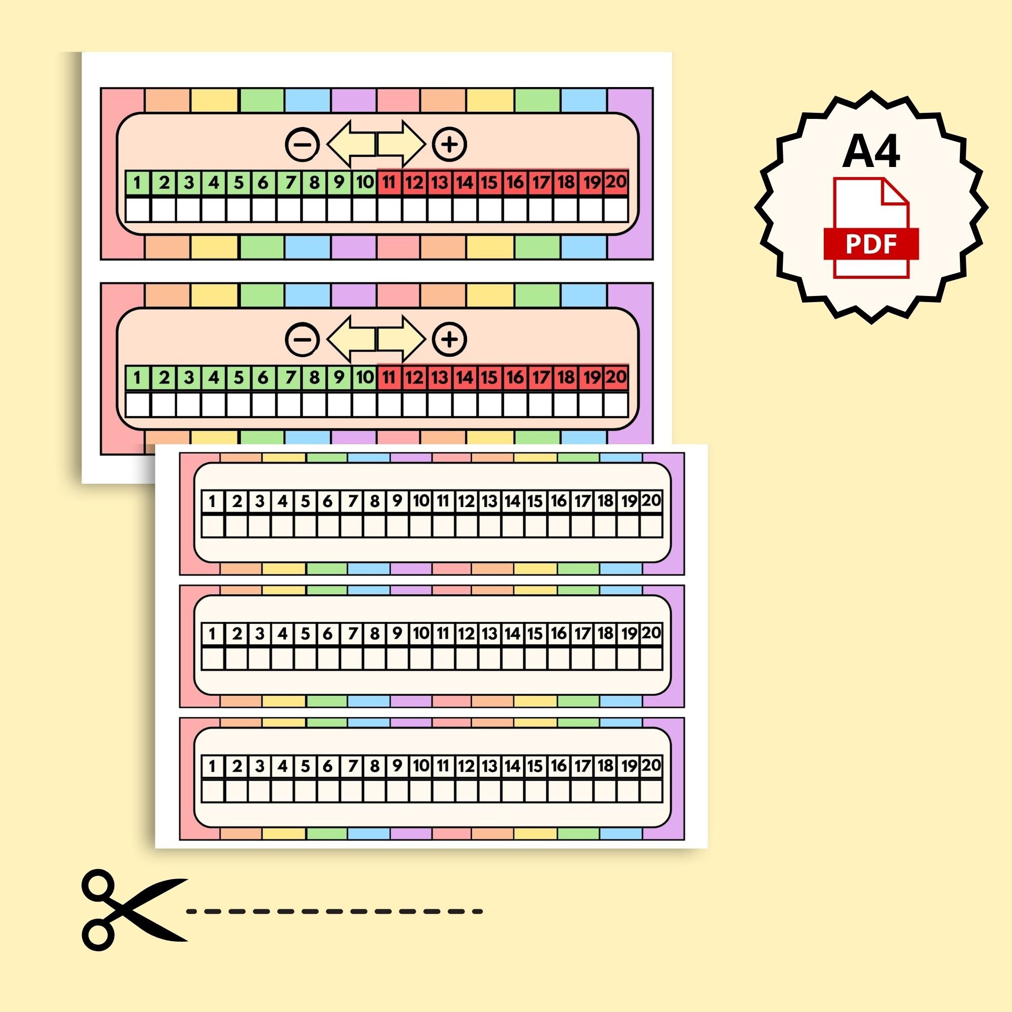 Number Line 1 to 20 Flashcards - Etsy