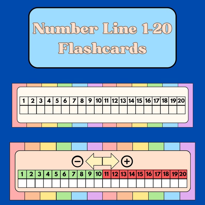 Number Line 1 to 20 Flashcards - Etsy