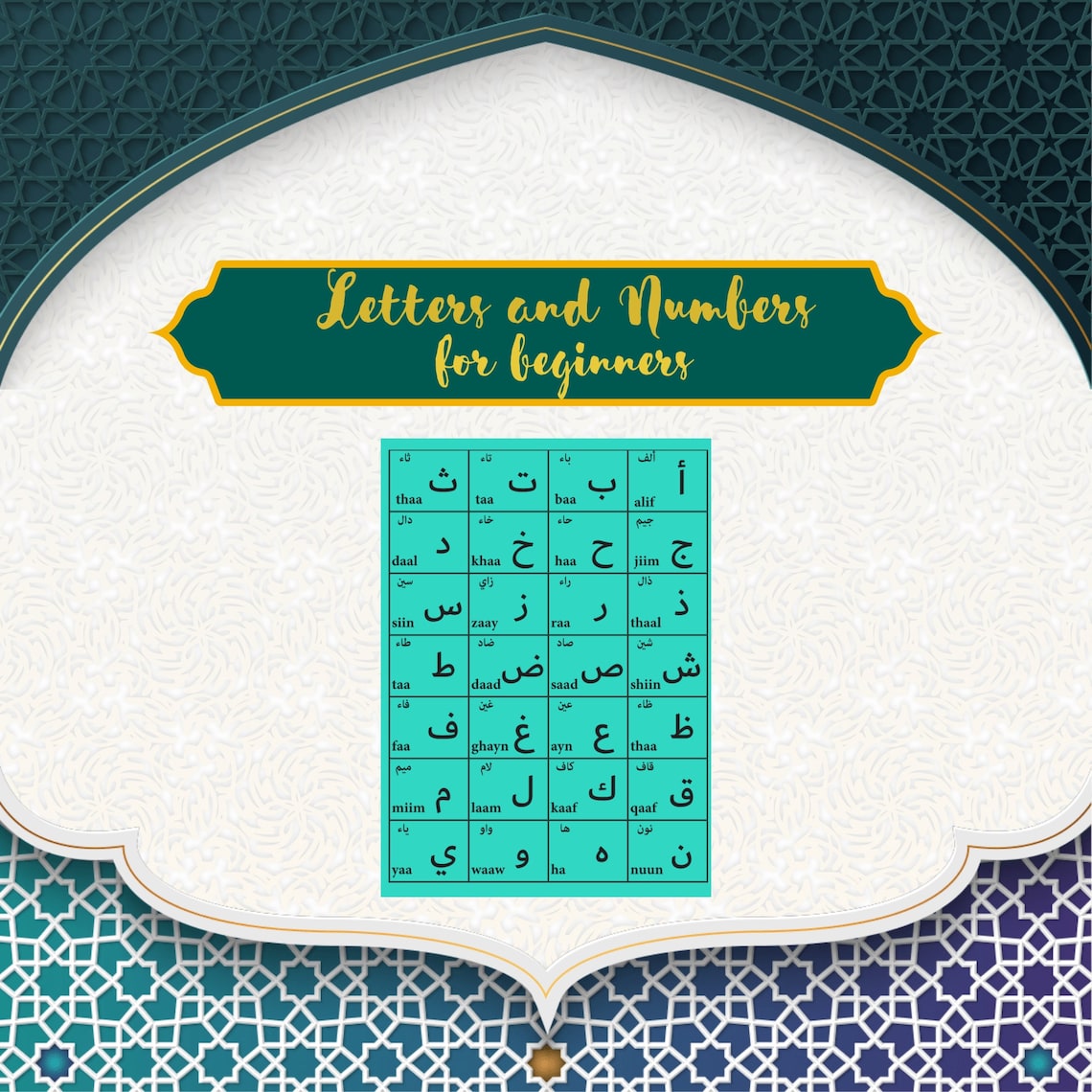 Arabic Letters and Numbers Tracing Worksheet - Etsy