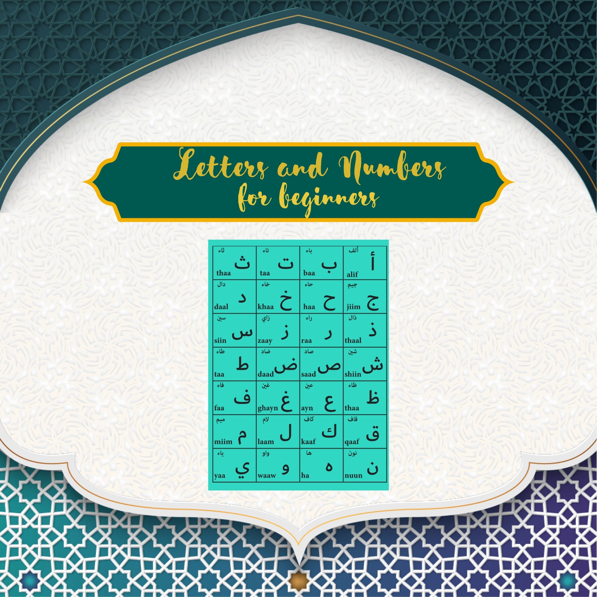 Arabic Letters and Numbers Tracing Worksheet - Etsy