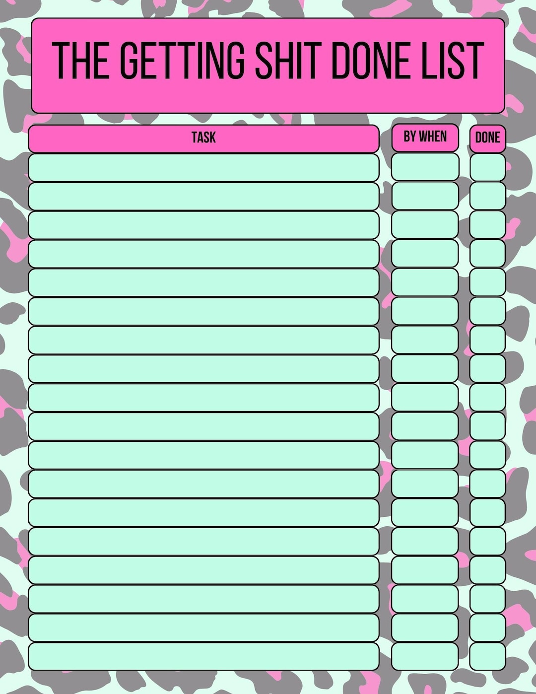 Fun to Do List Stationery Printable PDF Colorful Funky Fun - Etsy