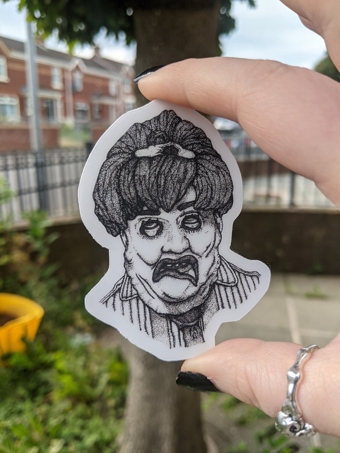 Lextherface Stipple Portrait Sticker - Etsy UK