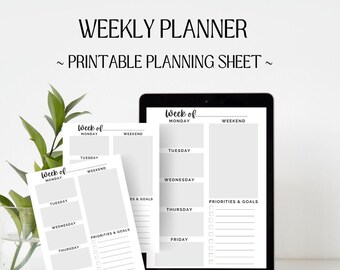 Baby Led Weaning Weekly Meal Planning Sheet Minimal Hand - Etsy