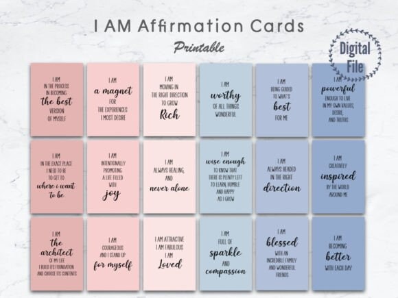 I AM Affirmation Cards, Printable, Manifestation Cards, Affirmation ...