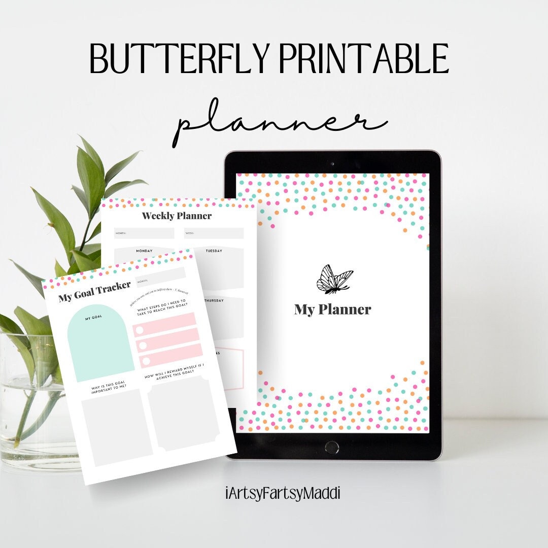 Butterfly Themed Printable Planner - Etsy