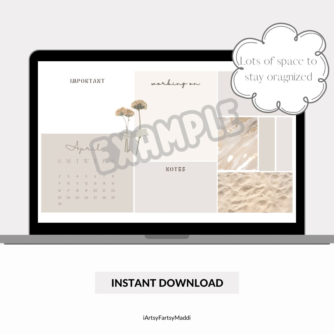 Editable Desktop Background Organizers (14 Included), Dried Floral ...