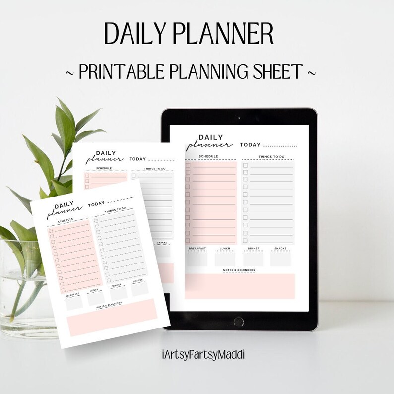 Printable Daily Planning Sheet - Etsy