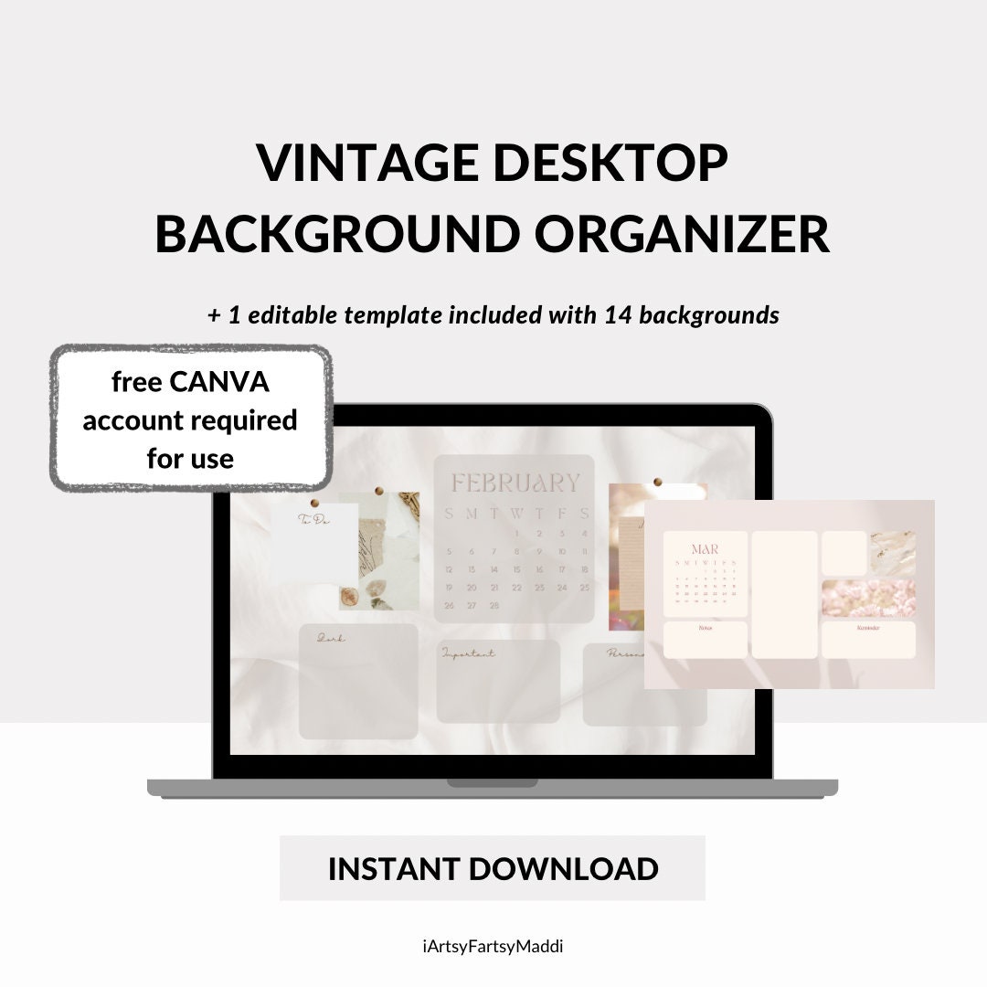 Editable Desktop Background Organizers (14 Included), Dried Floral ...