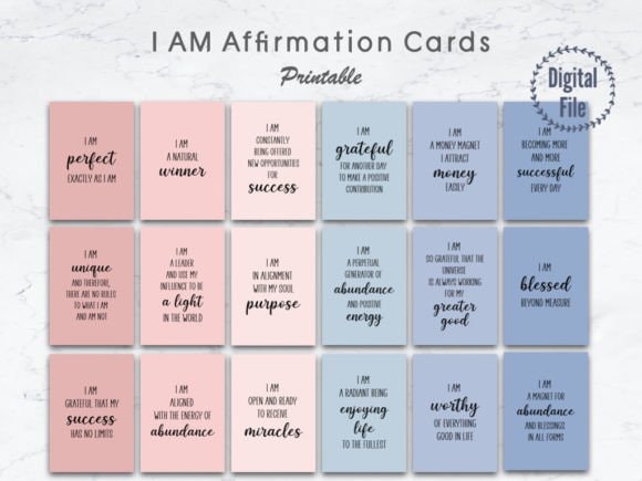 I AM Affirmation Cards, Printable, Manifestation Cards, Affirmation ...