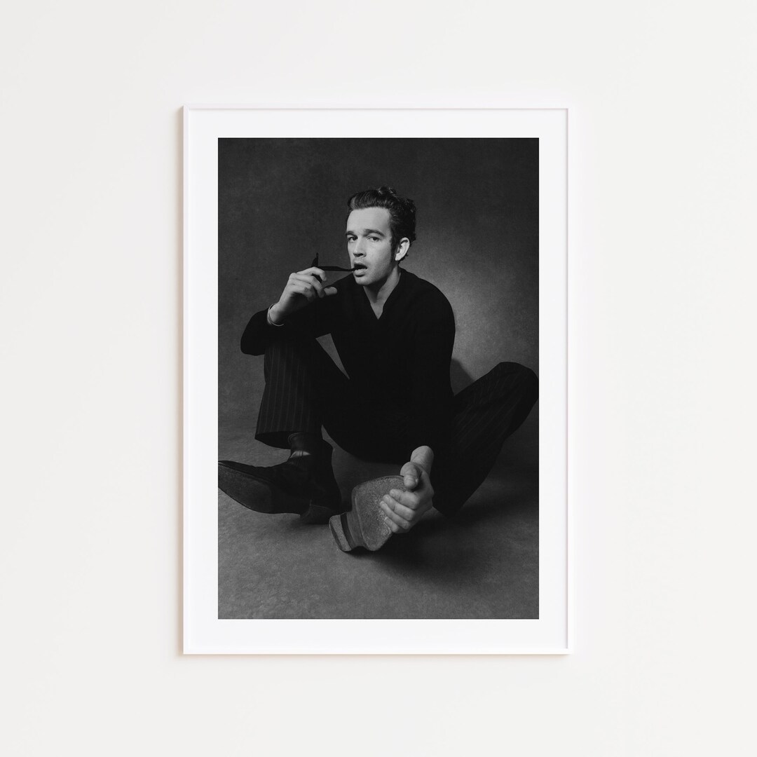 Matty Healy Print, the 1975 Poster, Music Wall Art, Black and White ...