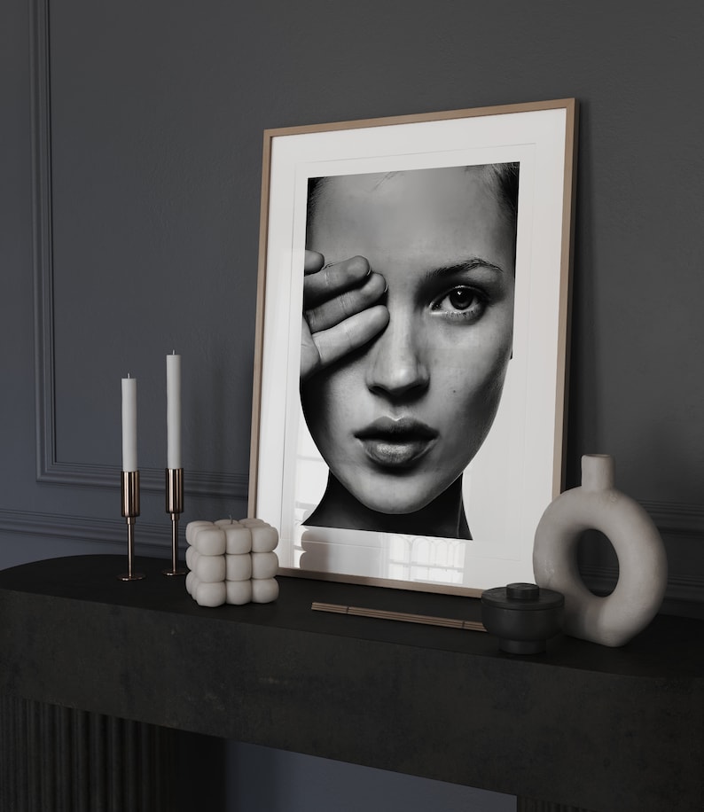 Kate Moss Poster, Fashion Photography, Kate Moss, Black and White ...