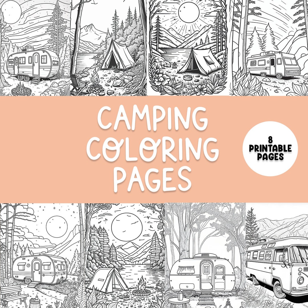 Printable Camping Coloring Book Pages Camping Theme Coloring - Etsy UK