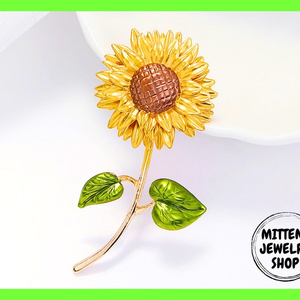 Sunflower Brooch - Etsy