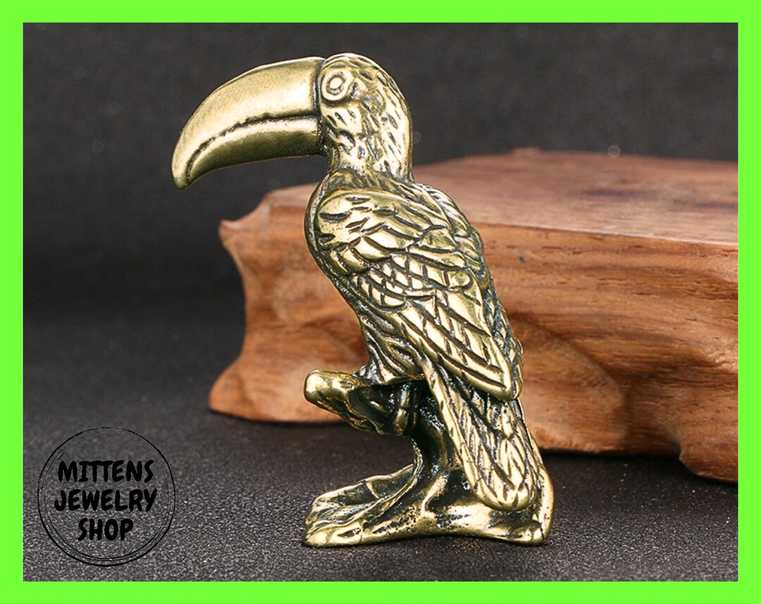 Toco Toucan Figurine Miniature Brass Parrot Statue Decoration, Toco ...