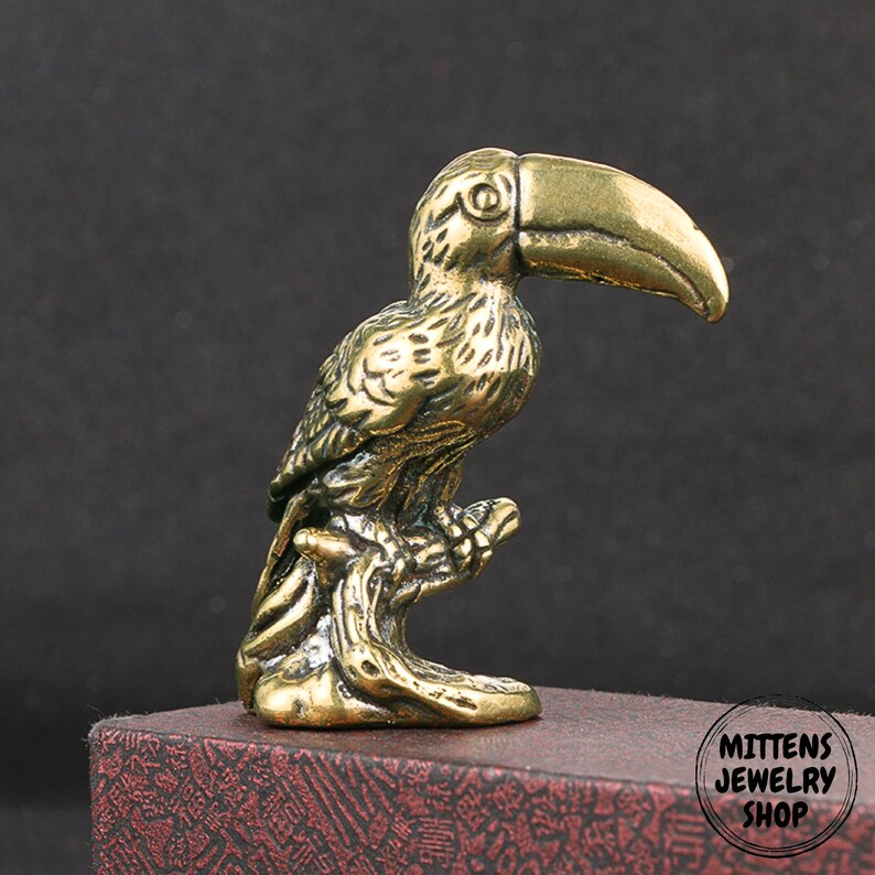 Toco Toucan Figurine Miniature Brass Parrot Statue Decoration, Toco ...