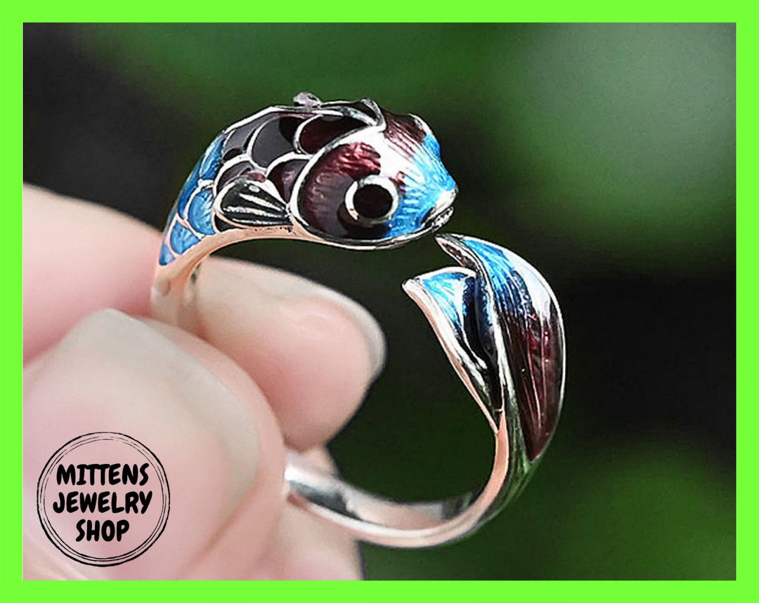 Koi Fish Ring, Adjustable Fish Ring, Fish Ring, Sea Ring, Ocean Ring ...