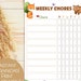 Woodland Animal Printable Kids Weekly Chore Chart, Printable Chore ...