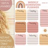 Boho Weekly Planner Printable, Instant Download, Pastel Color Digital ...