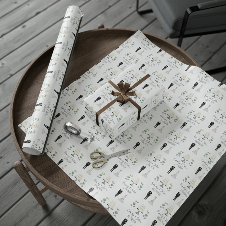 Personalized Wedding Wrapping Paper, Custom Bridal Shower Gift Wrap ...
