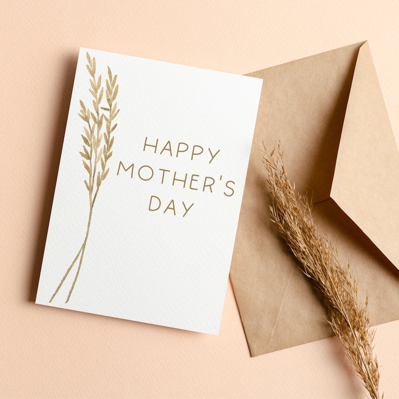 Printable Boho Wildflower Minimalist Digital Mother's Day - Etsy