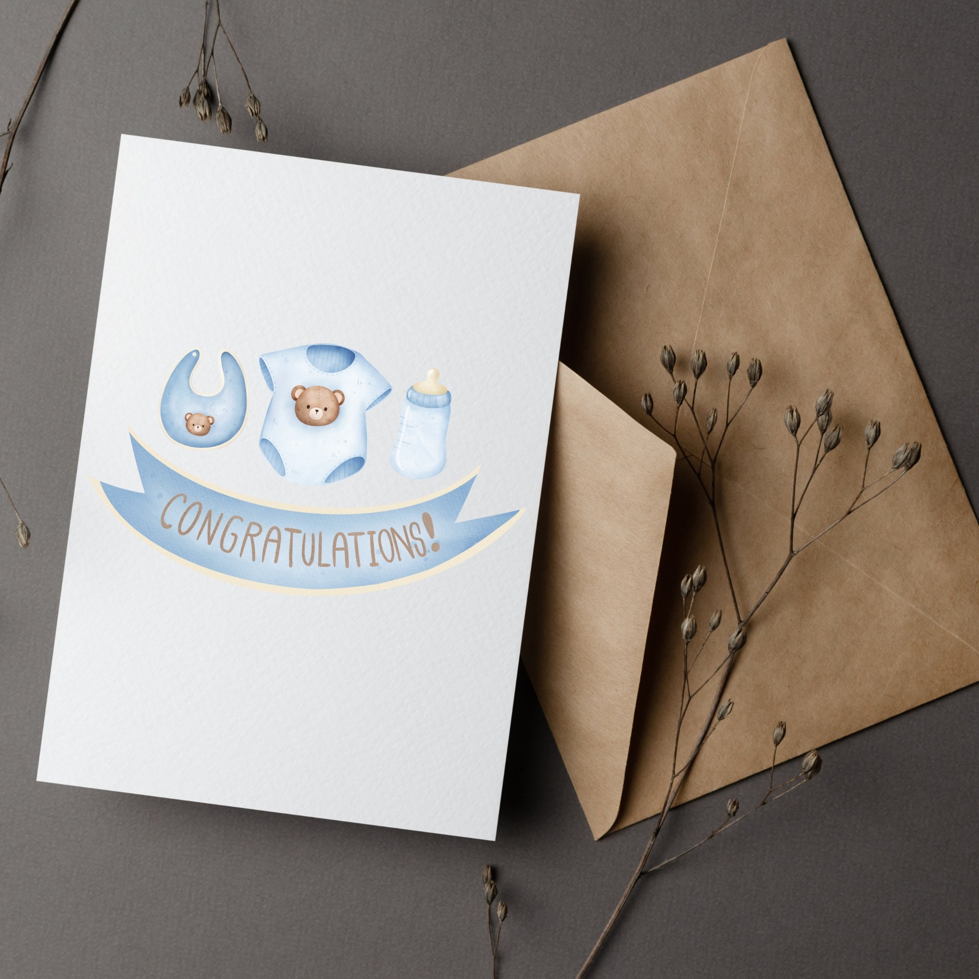Printable Baby Shower Card, Digital Baby Shower Card, Digital Baby Card ...