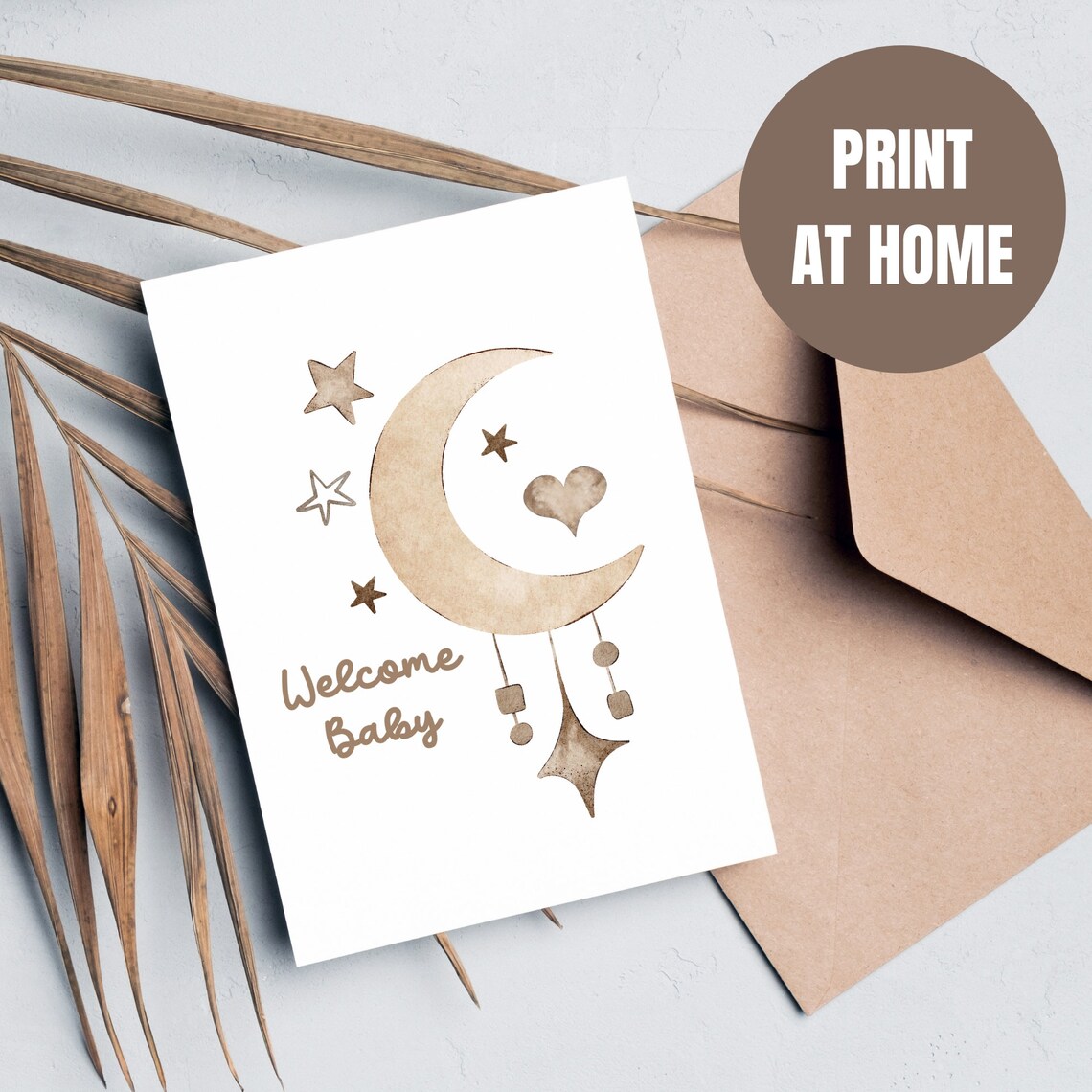 Printable Boho Gender-neutral Baby Shower Card, Digital Boho Baby ...