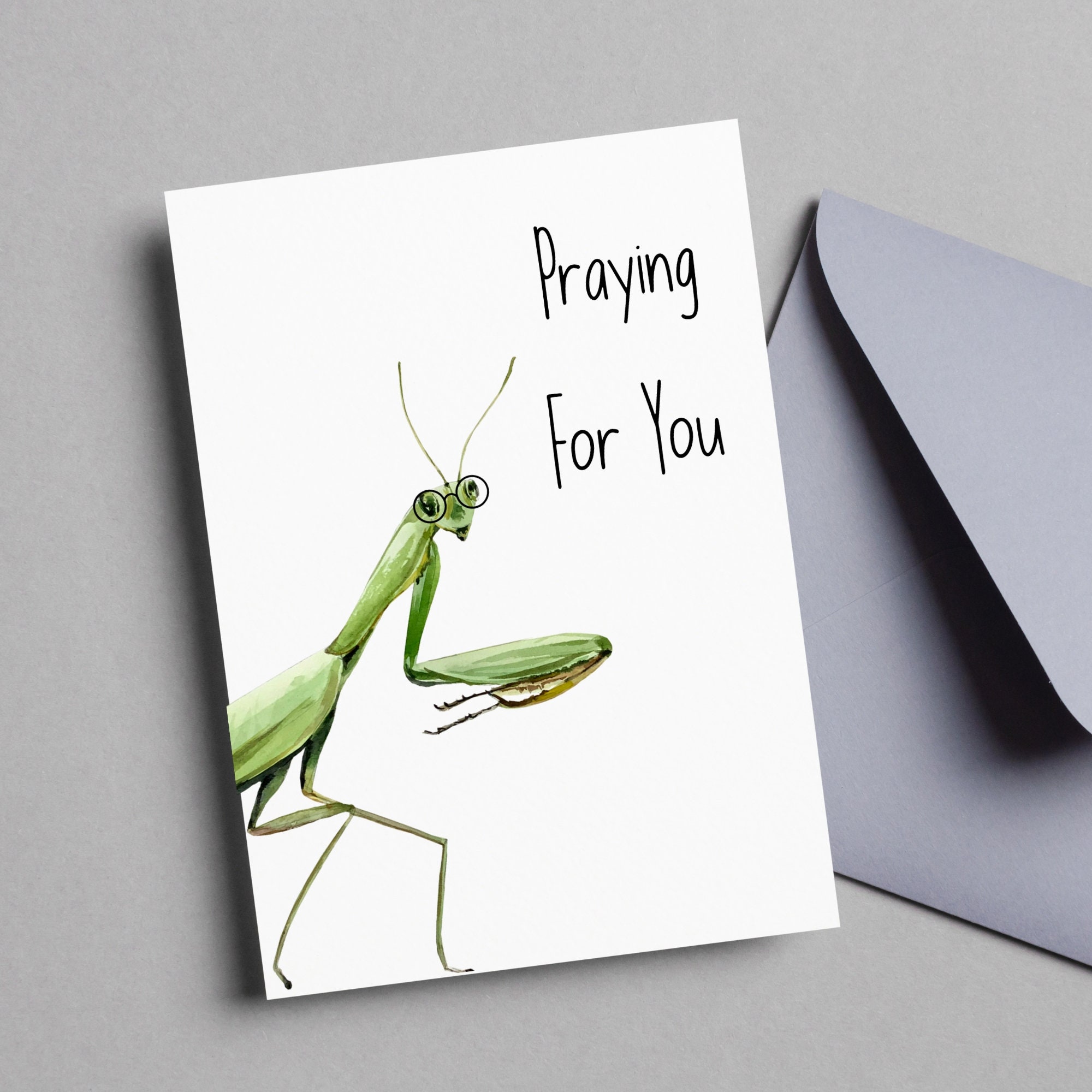 Printable Praying Mantis Digital Card, Praying for You Praying Mantis ...