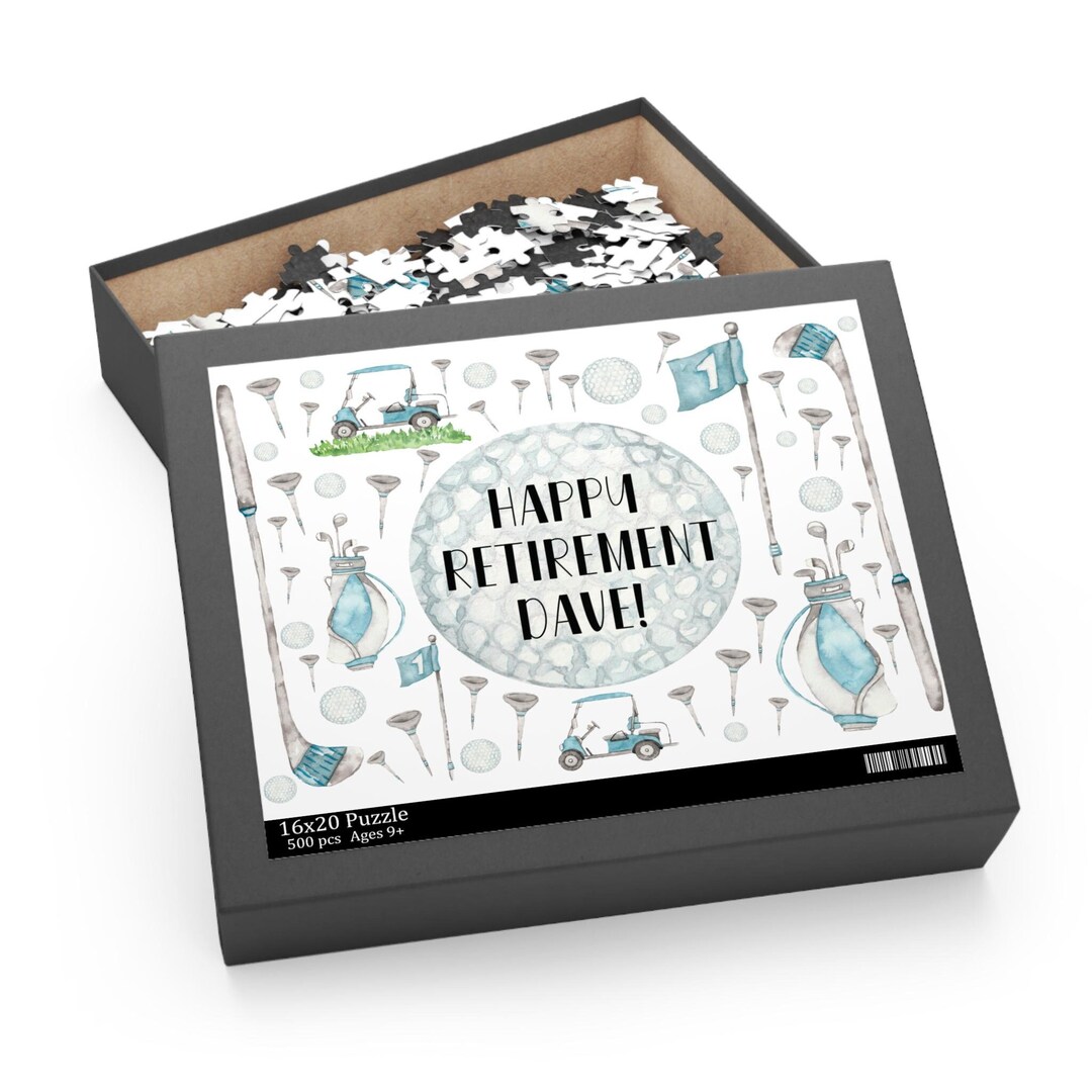 Personalized Happy Retirement Golf Puzzle, Custom Retirement Puzzle ...