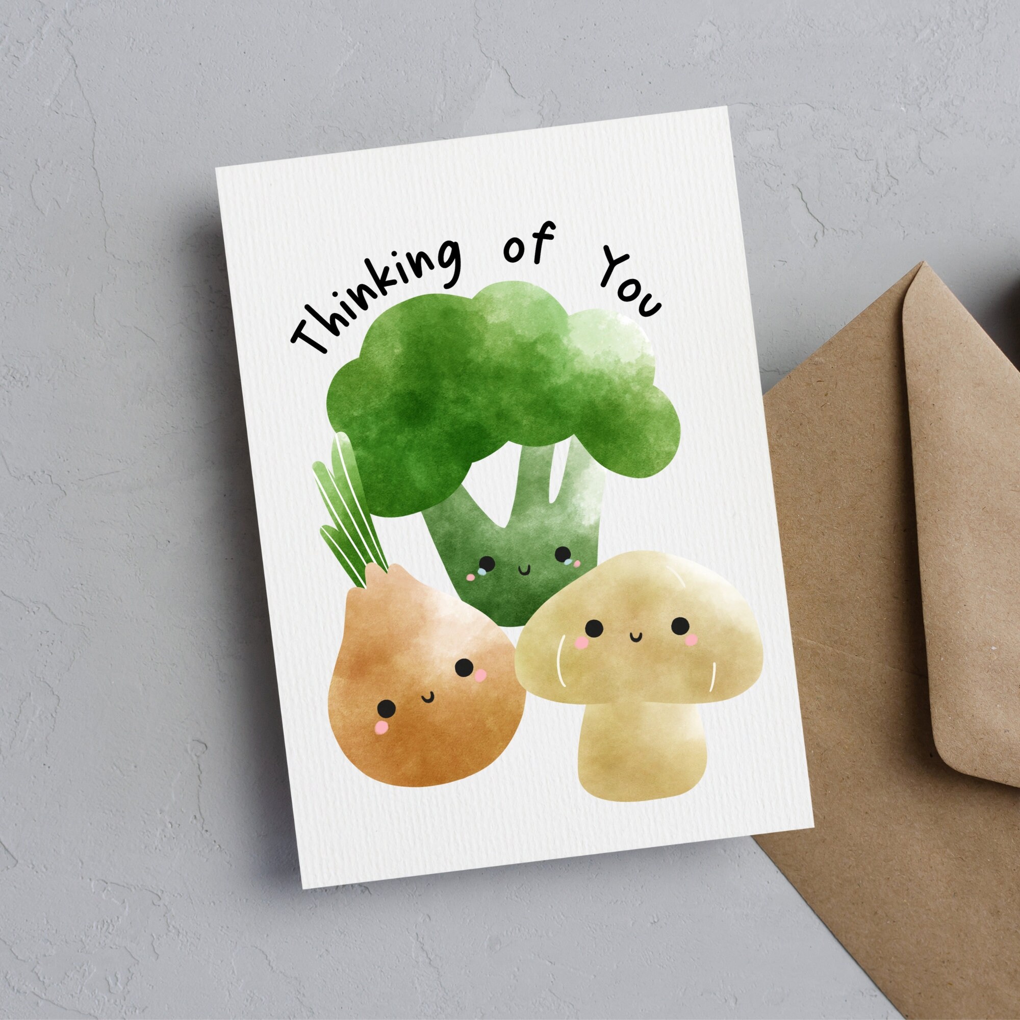 Printable Cute Vegetable Digital Card, Digital Printable Card, 5x7 ...