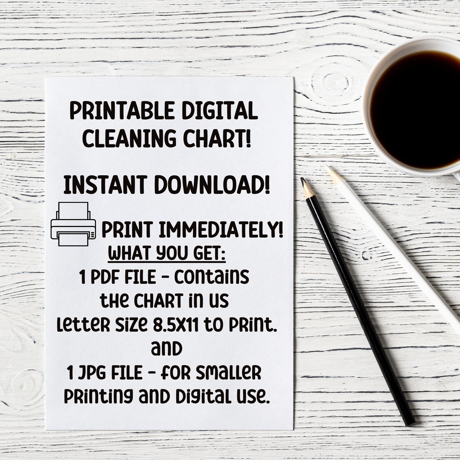 Printable Weekly Cleaning Chart, Printable Weekly House Cleaning Chart ...