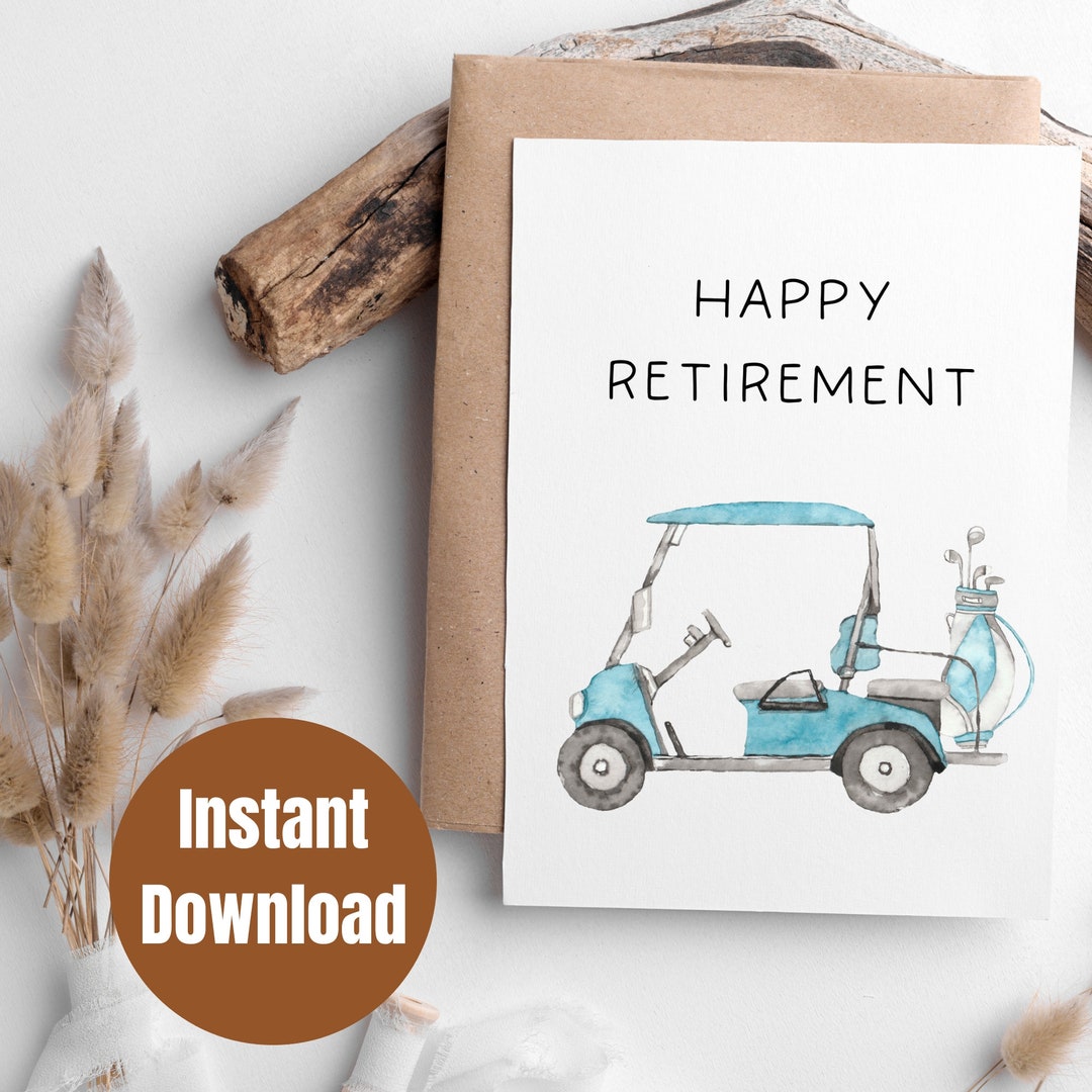 Printable Golf Happy Retirement Digital Card, 5x7 Digital Retirement ...