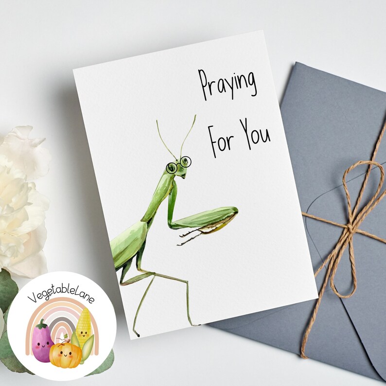 Printable Praying Mantis Digital Card, Praying for You Praying Mantis ...