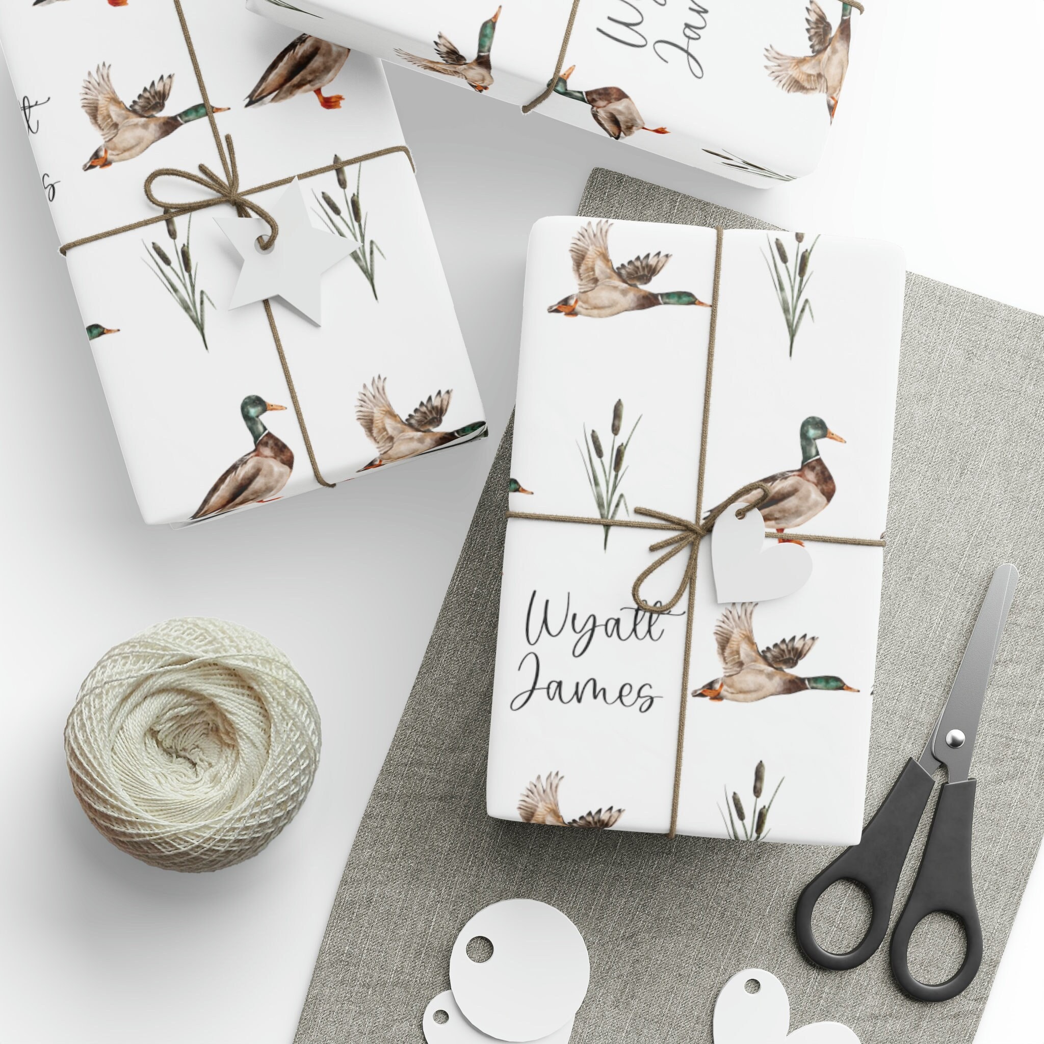 Personalized Flying Mallard Wrapping Paper, Personalized Duck Gift Wrap ...