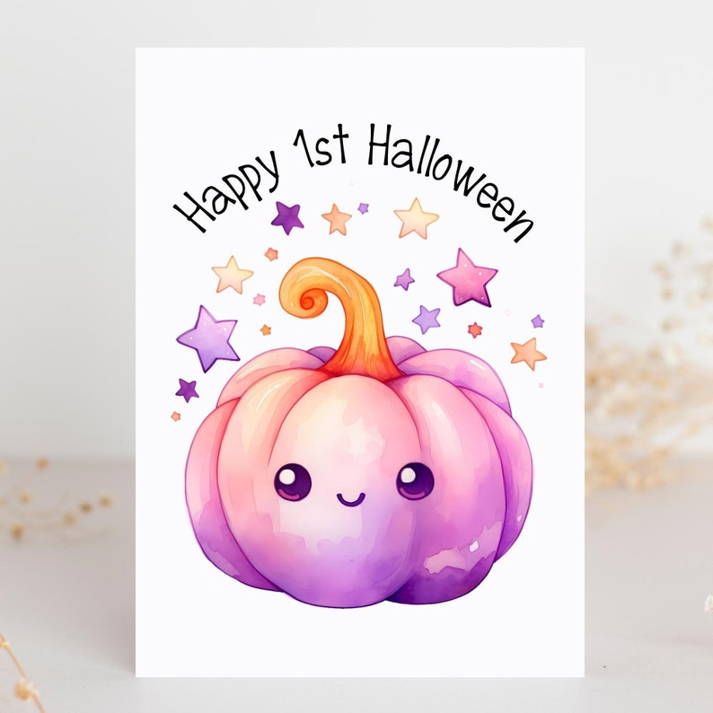 Printable First Halloween Digital Card, Printable Baby's First ...