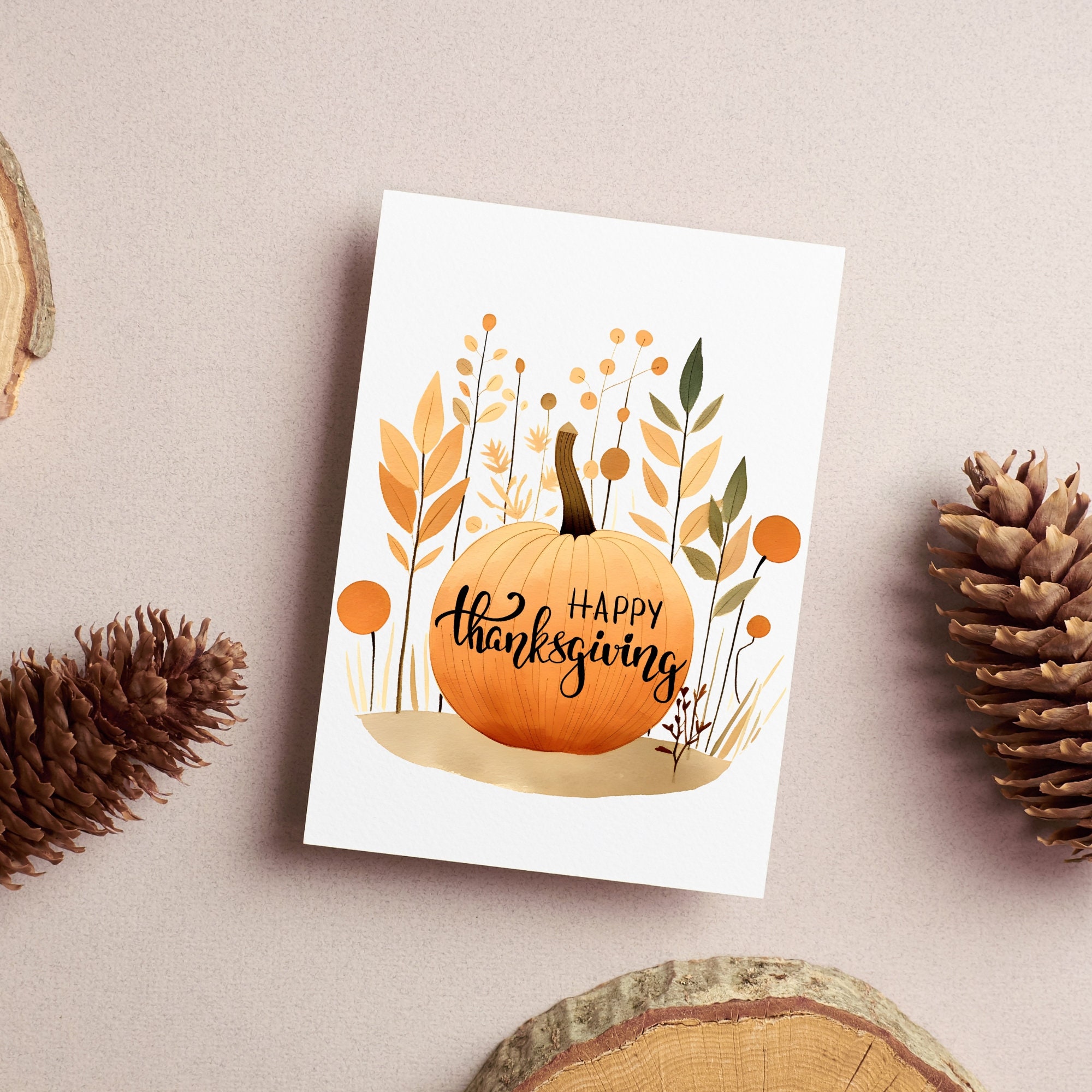 Printable Happy Thanksgiving Digital Card Digital Boho - Etsy