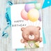 Printable Cute Bear Gender Neutral Birthday Card, 5x7 Digital Gender ...