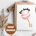 Pink Rattle Printable Baby Shower Greeting Card, Digital Baby Shower ...