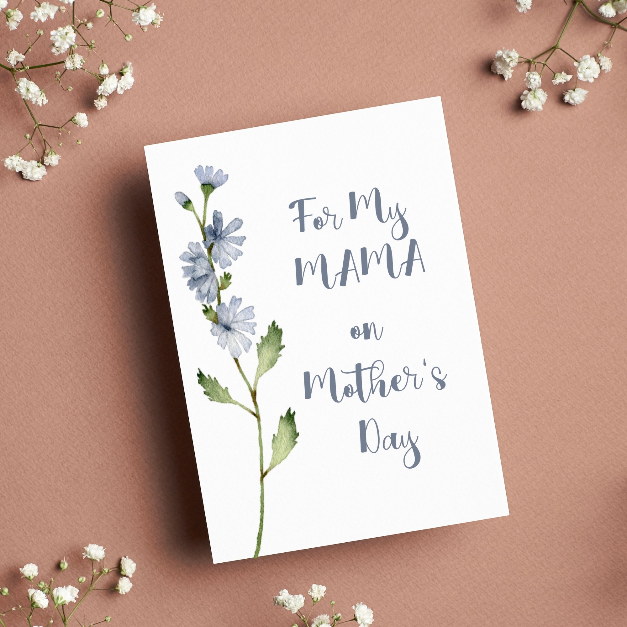 Printable Boho Blue Wildflower for My MAMA on Mother's Day Digital ...