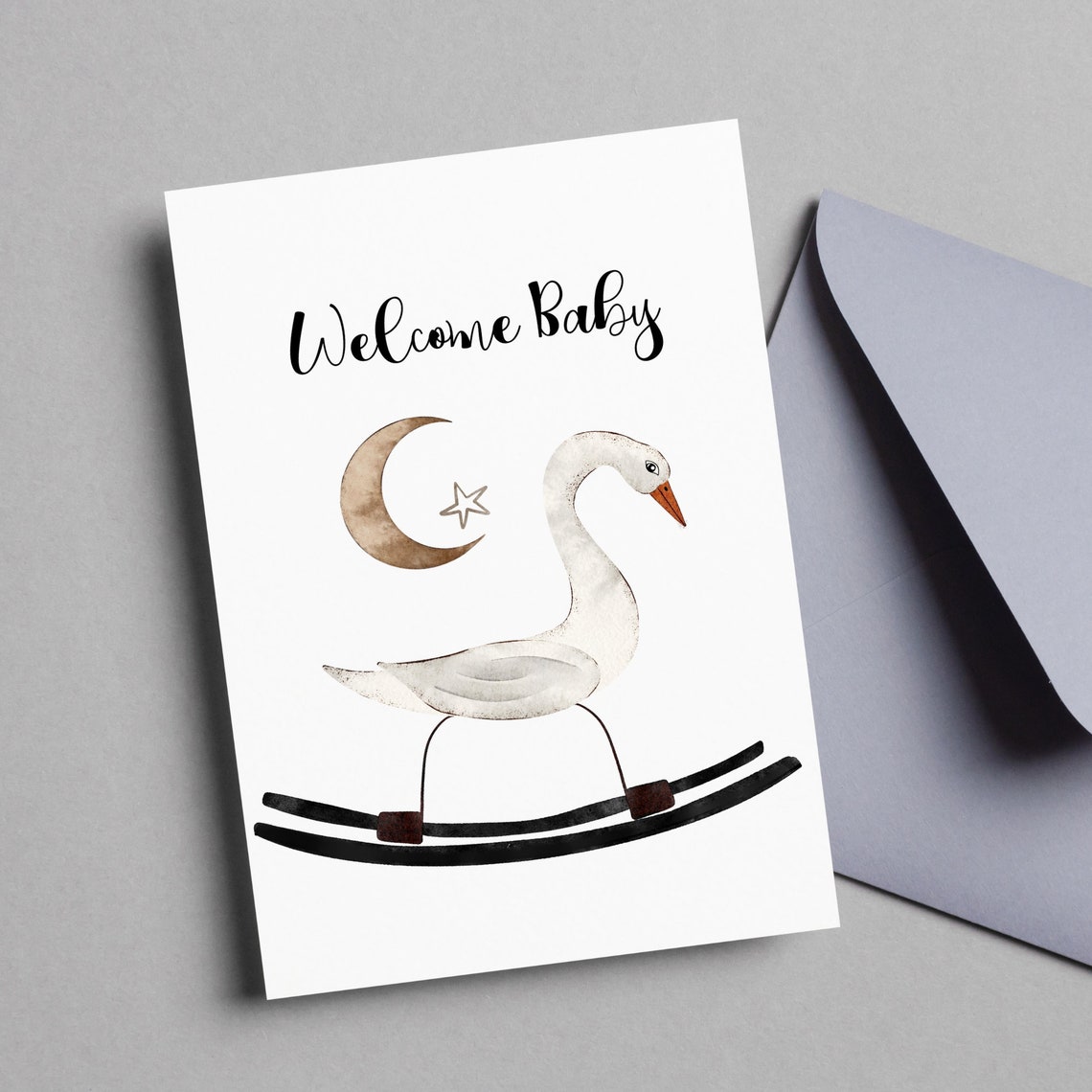 Printable Boho Gender-neutral Baby Shower Card, Digital Baby Shower ...